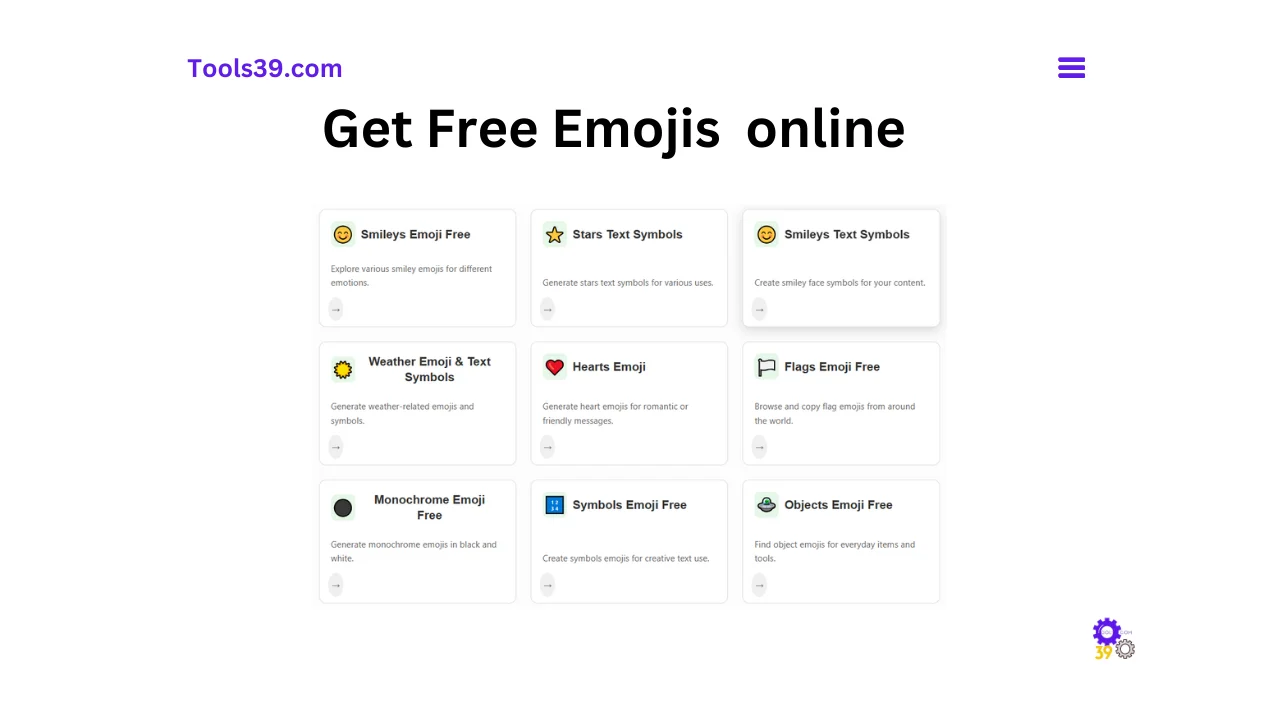 Get Free Emojis online - 2026 Tools39.com