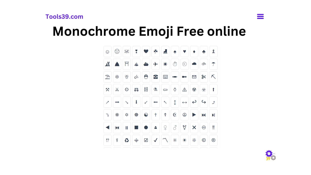 Monochrome Emoji Free online - Tools39.com