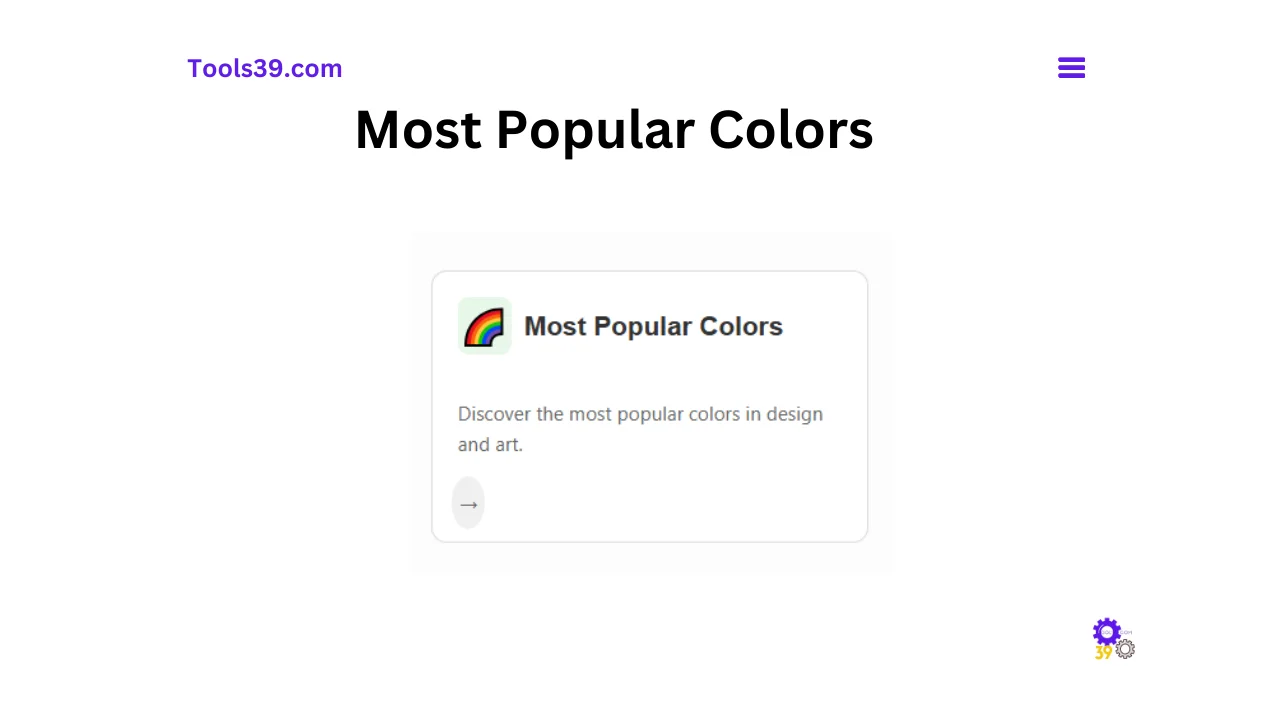 Most Popular Colors - Tools39.com